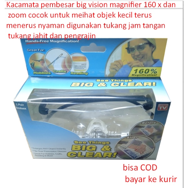 Jual Kacamata pembesar big vision magnifier 160 x dan zoom cocok untuk ...