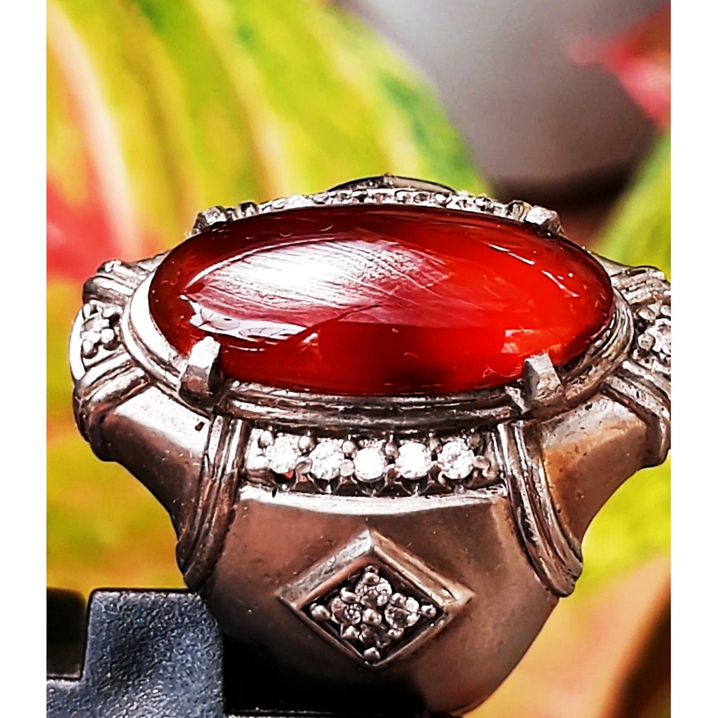 Jual OBI MERAH batu akik natural bacan obi merah super size 19mm ...