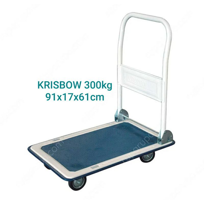 Jual troli barang krisbow besar 300kg trolley lipat dorong besi ...
