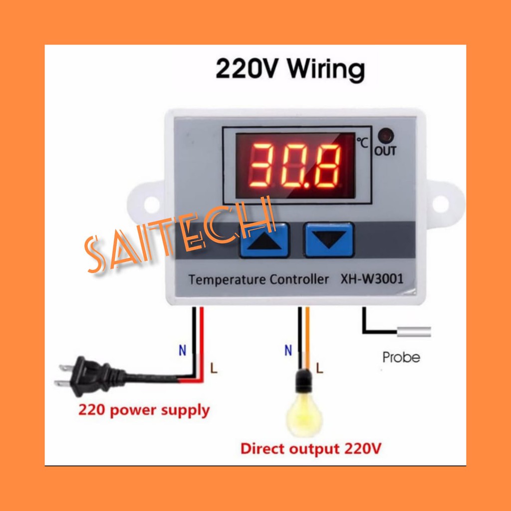 Jual XH-W3001 DIGITAL THERMOSTAT TEMPERATURE PENGATUR SUHU OTOMATIS AC 220V | Shopee Indonesia