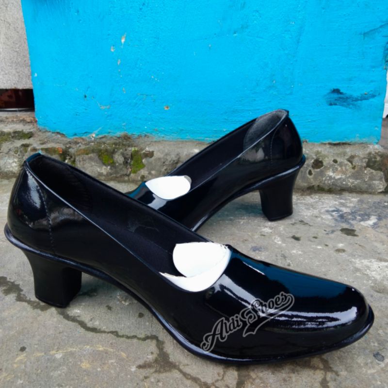 Jual SEPATU PDH POLWAN PDH KOWAD ERMAS HAK 7 CM HITAM PERSIT ...