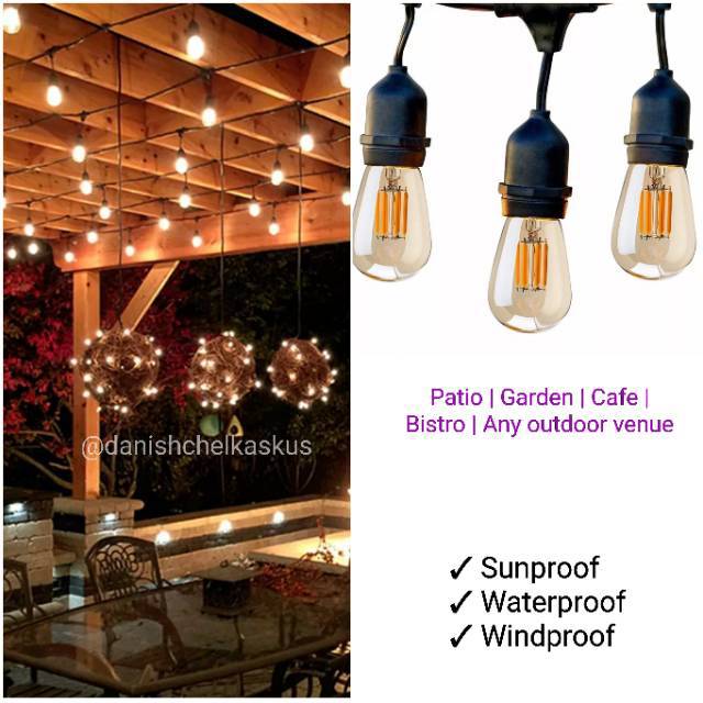 Jual PATIO FITTING CARNAVAL LAMPU SERI OUTDOOR WATERPROOF DEKORASI ...