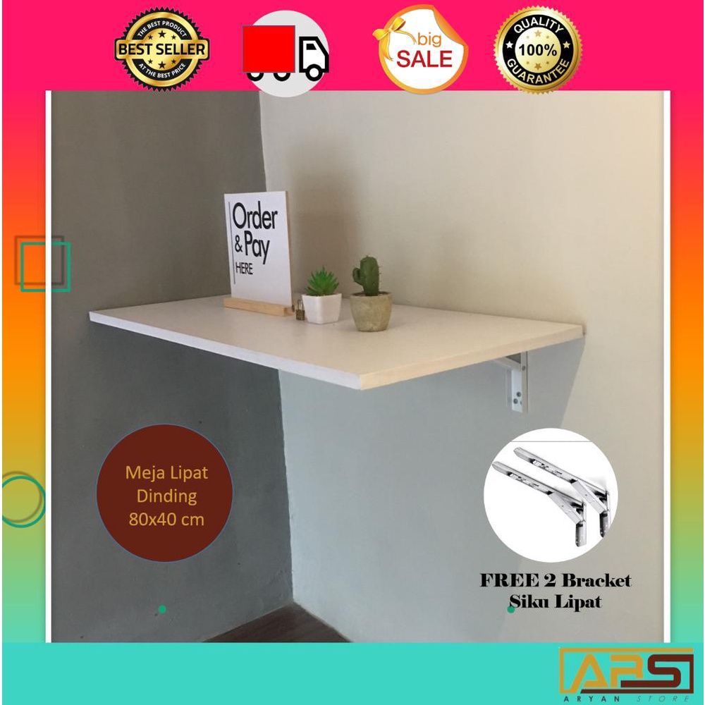 Jual Meja Lipat Dinding Minimalis Ukuran 80x40 cm - Meja Dinding Tempel ...