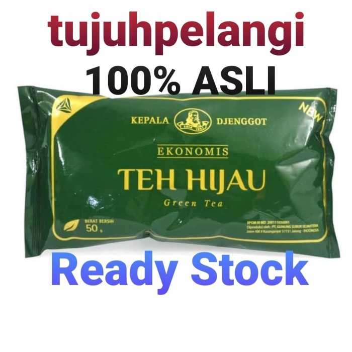 Jual teh-daun- teh hijau cap kepala jenggot daun 50 gram -daun-teh ...