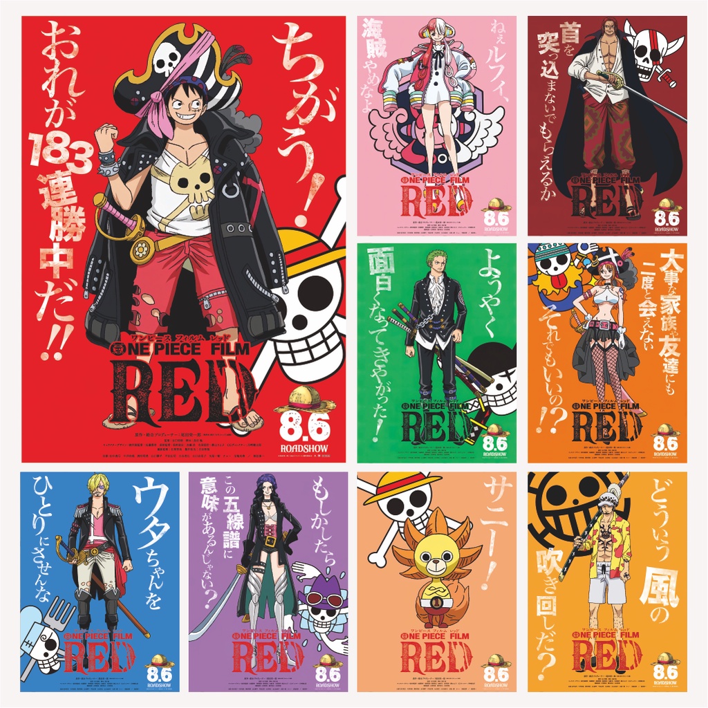 Jual Poster One Piece Film Red Karakter Luffy Nami Zoro Ace Jinbe Shank ...