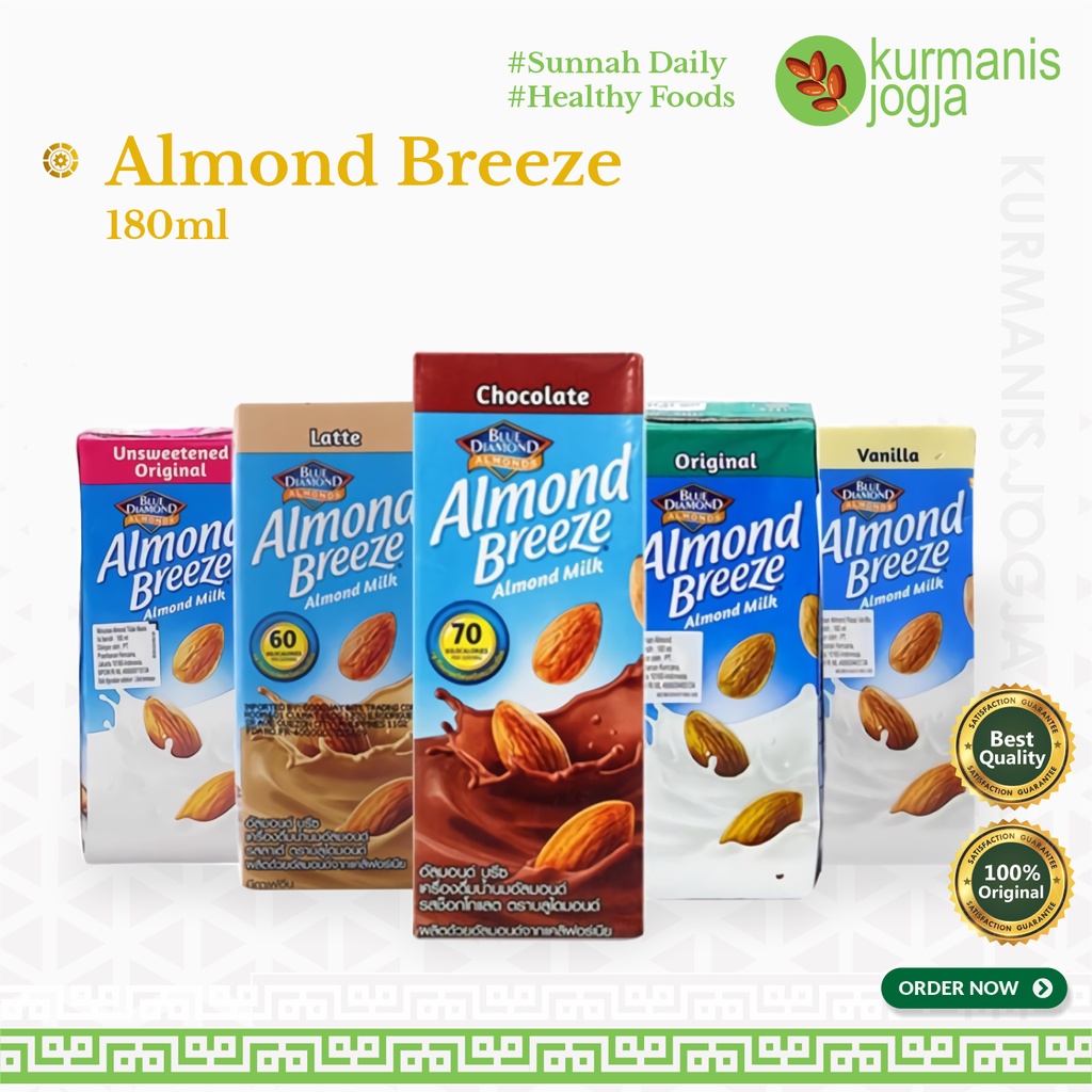 Jual Blue Diamond milk Almond Breeze 180ml original susu all varian | Shopee Indonesia