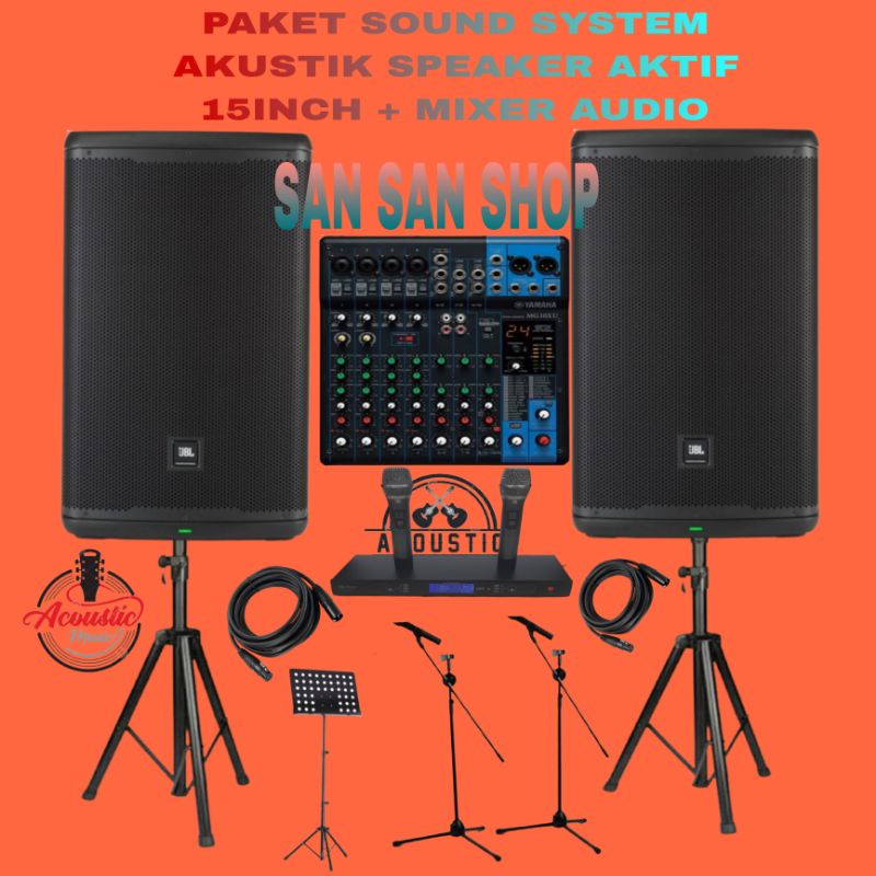 Jual PAKET SOUND SYSTEM LIVE MUSIC AKUSTIK JBL EON 715 AKTIF +MIXER YAMAHA MG 10XU ORIGINAL ...