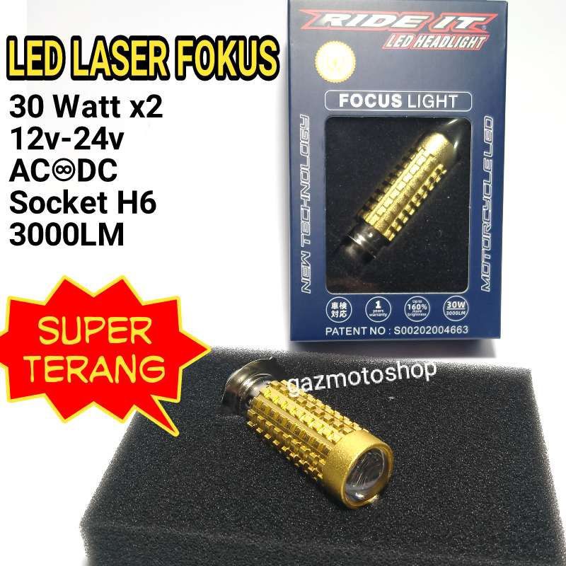Jual Lampu Led Laser H6 Matic 30watt Fokus Bohlam depan Utama K1 Bebek ...