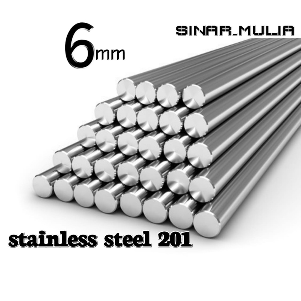 Jual as stainless steel 201 dia 6mm x 100cm shaft 201 / round bar ...