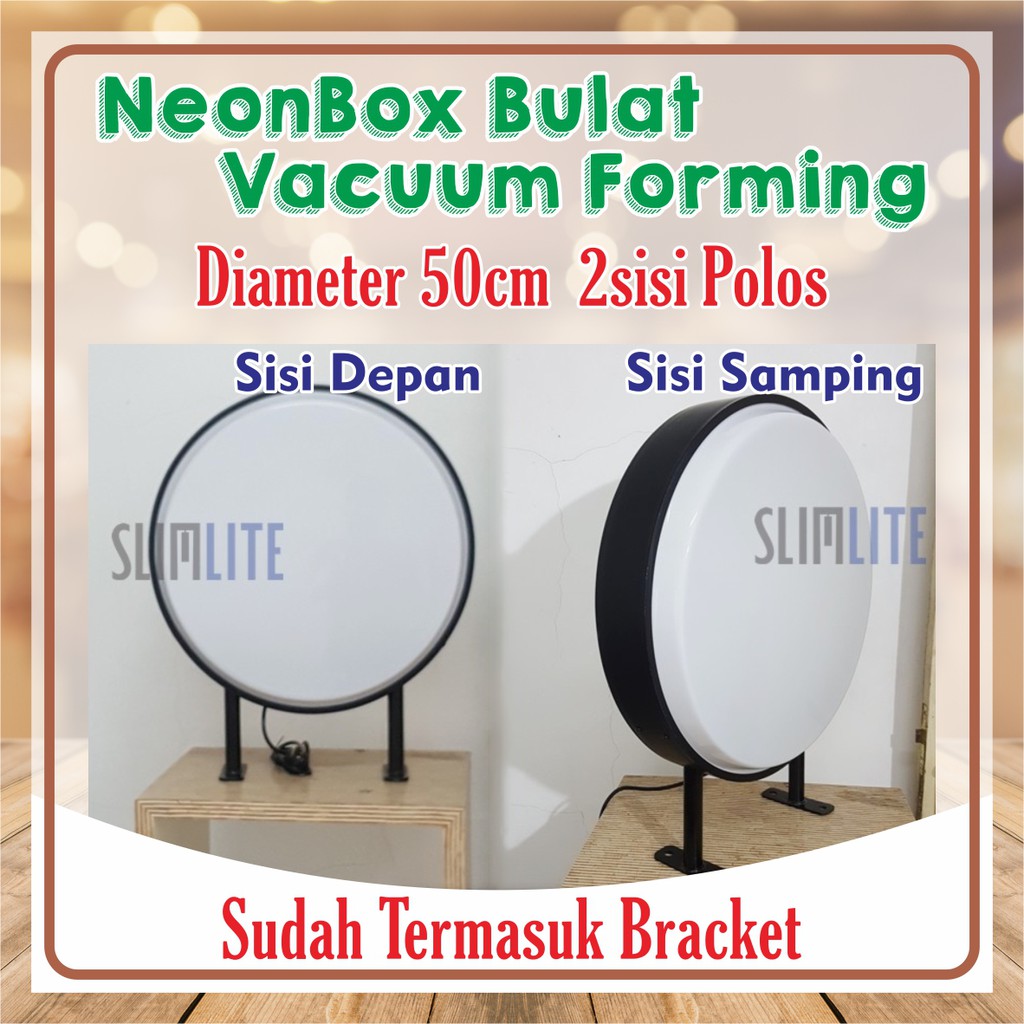 Jual Neon Box Bulat 50cm 2sisi Vacuum Polos Frame Tebal 8cm | Neon Box ...