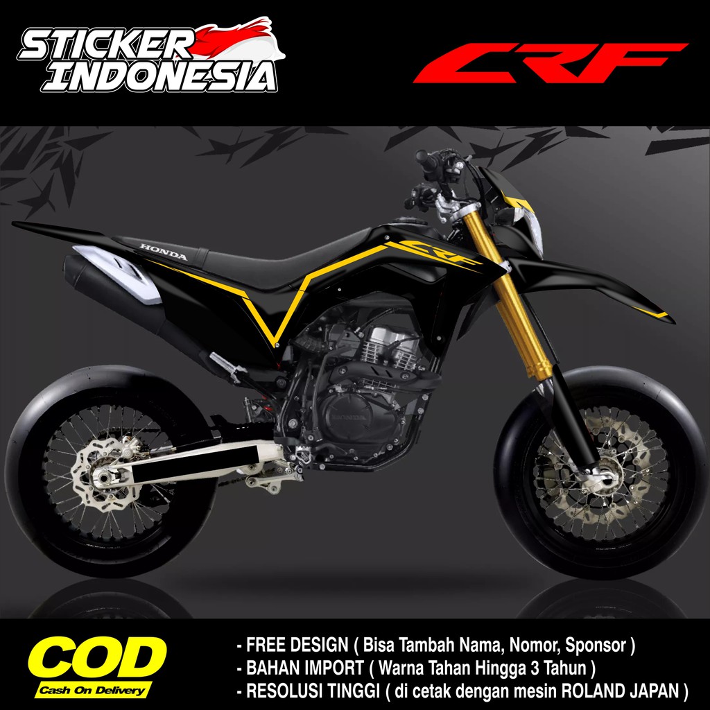 Jual STICKER DECAL Trail CRF STRIPING FULL BODY HITAM EMAS | Shopee ...