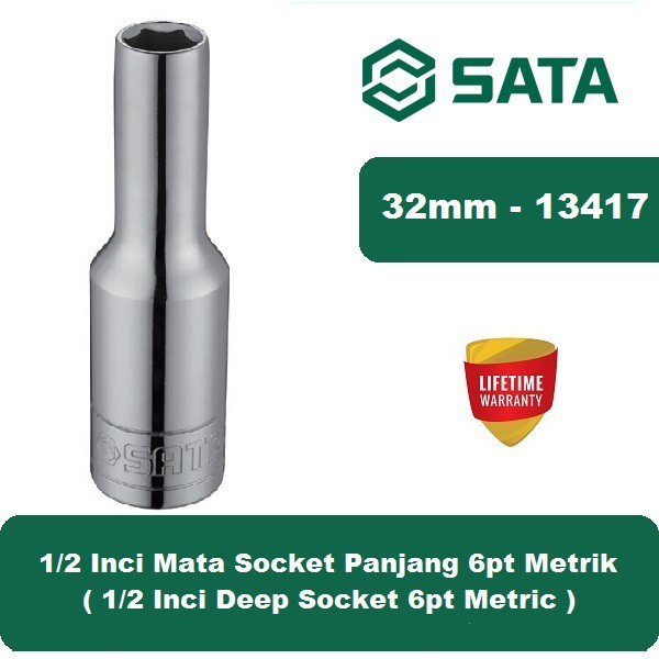 Jual SATA Tools Deep Socket 32mm 6pt 1/2inci | Shopee Indonesia