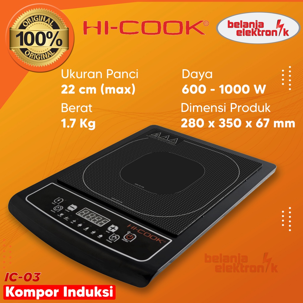 Jual KOMPOR INDUKSI HI COOK IC-03 KOMPOR LISTRIK PORTABLE LOW WATT ...