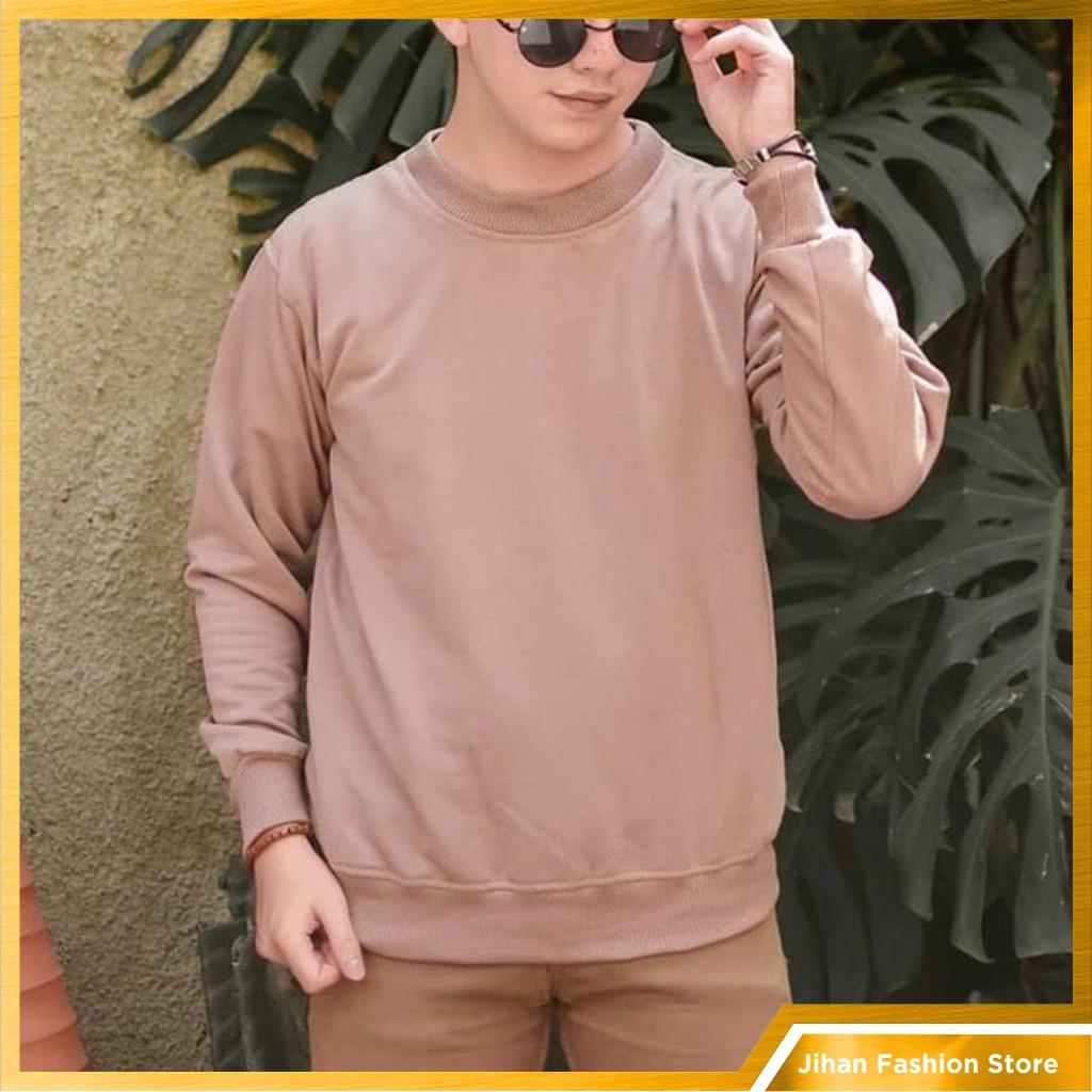 Jual Basic Sweater Fleece Sweater Dewasa Pria Wanita Sweeter Polos ...