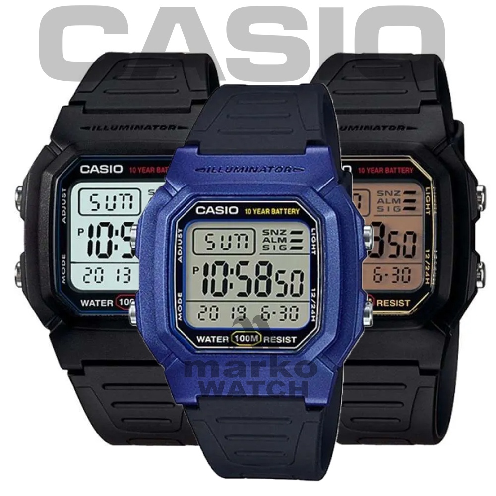Jual JAM TANGAN PRIA CASIO ORIGINAL W-800H / W 800H DIGITAL KARET MURAH original 100% | Shopee ...