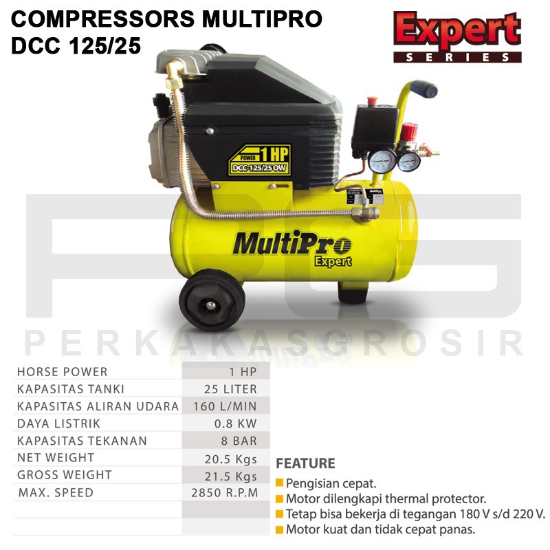 Jual Compressor MULTIPRO DCC 125/25 Mesin Kompressor Angin Listrik ...