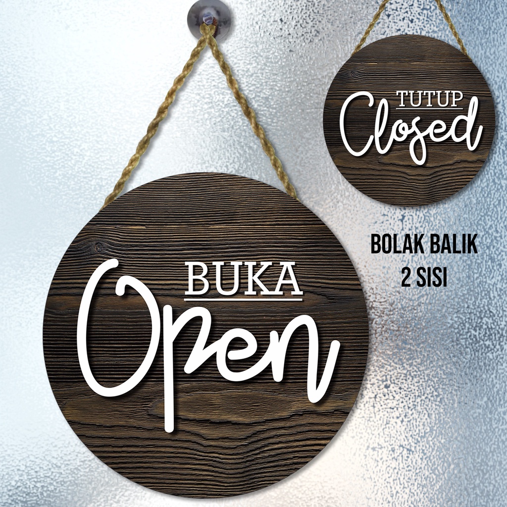 Jual Open closed sign, papan gantungan buka tutup toko | Shopee Indonesia