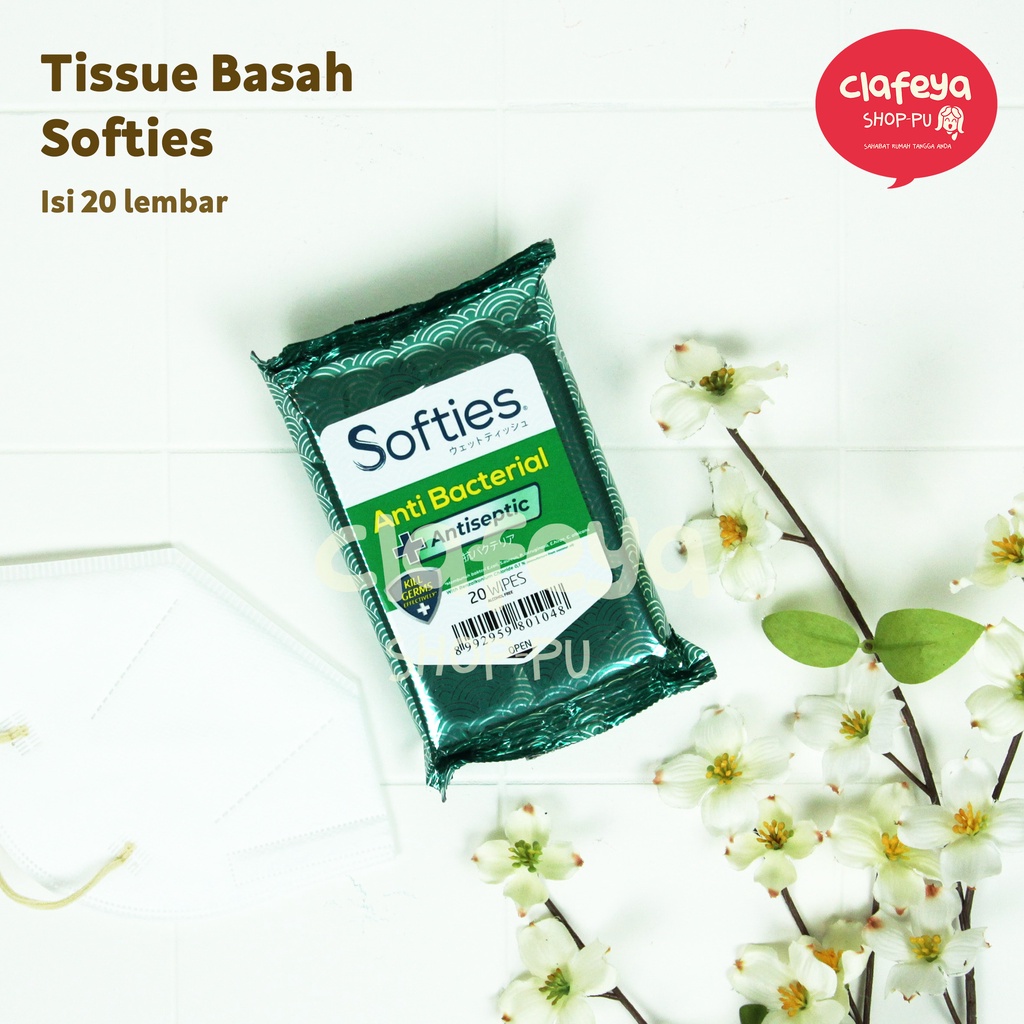 Jual Tissue Basah Softies Antibacterial 20 Wipes - Tisu Basah Merk ...