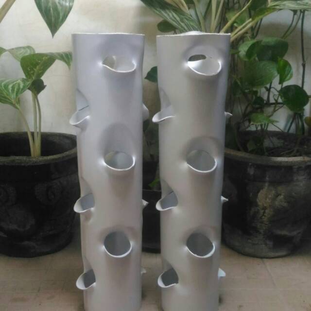 Jual POT TANAMAN VERTIKAL VERTIKULTUR TOWER HIDROPONIK SAYURAN TINGGI ...