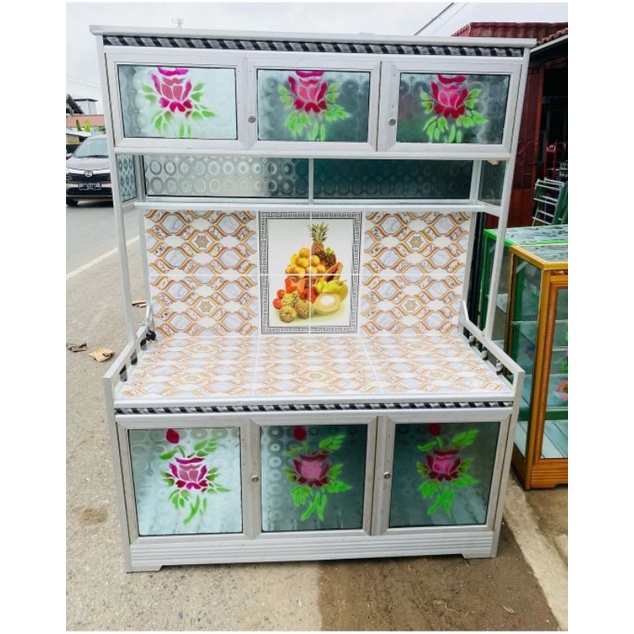 Jual Meja Kompor Kaca Aluminium 2/3/4/6 Pintu (Warna Random) | Meja ...