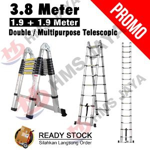 Jual Tangga Teleskopik 3 8 Meter TERMURAH Double Multipurpose Alumunium ...