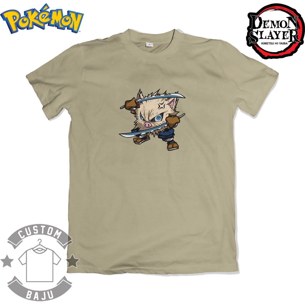 Jual Kaos Inosuke Primeape Demon Slayer X Pokemon 759 | Shopee Indonesia
