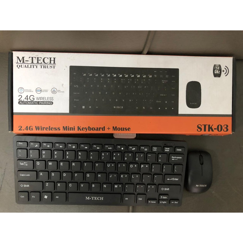 Jual Paket Keyboard Mini Slim Wireless Mouse MTech STK-03 M-Tech STK03 ...
