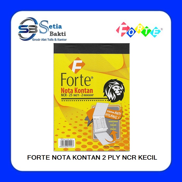 Jual Nota Kontan FORTE 2 Ply NCR Kecil Isi 25 Set - 1 Pcs | Shopee ...