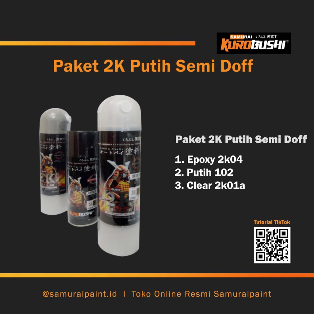 Jual Paket 2K Putih Doff, Samuraipaint. Cat Semprot | Shopee Indonesia