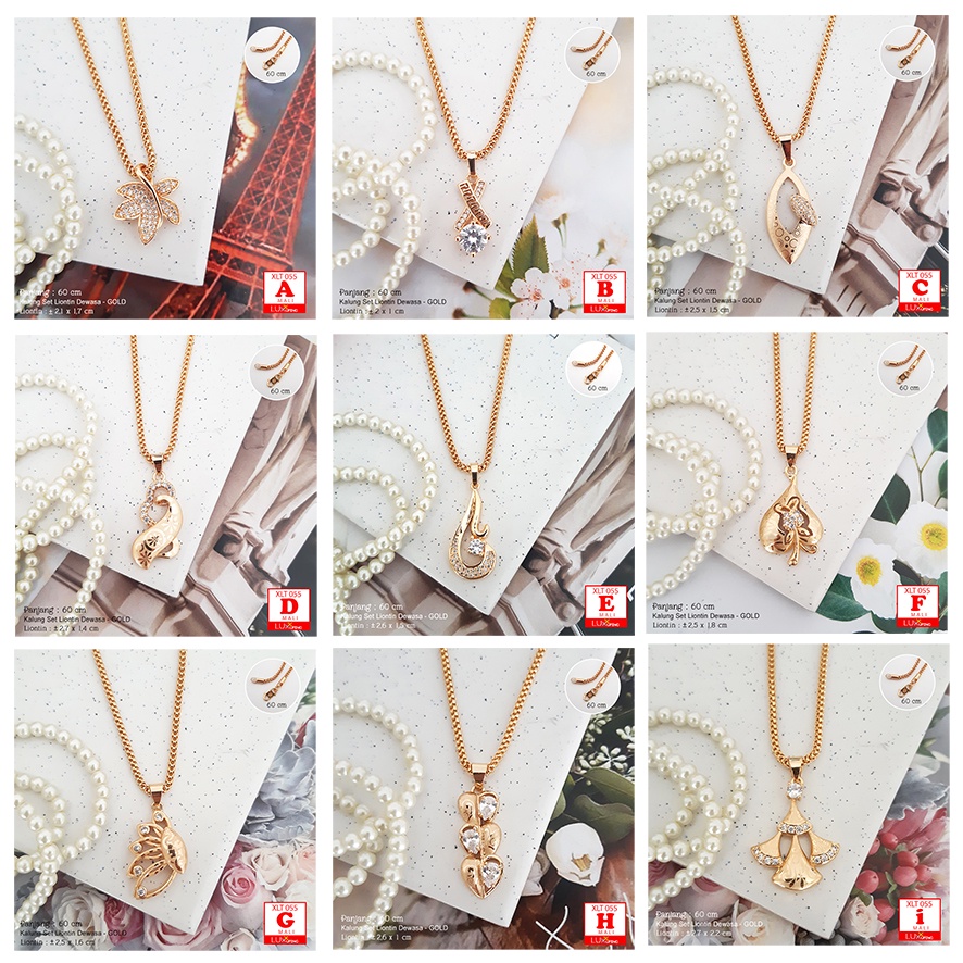 Jual XLT 055 Kalung 60 cm Set Liontin Panjang Kalung Perhiasan Wanita ...