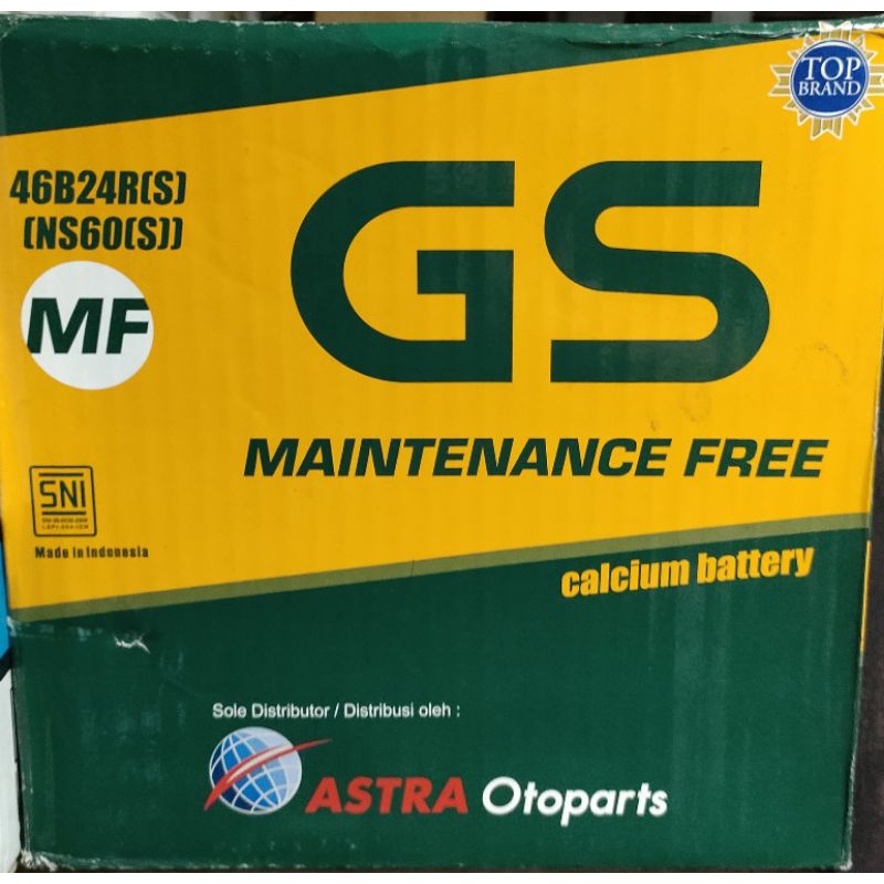 Jual ACCU / AKI GS MAINTENANCE FREE NS60(S) (46B24R(S)) ATAU NS60LS (46B24LS) | Shopee Indonesia
