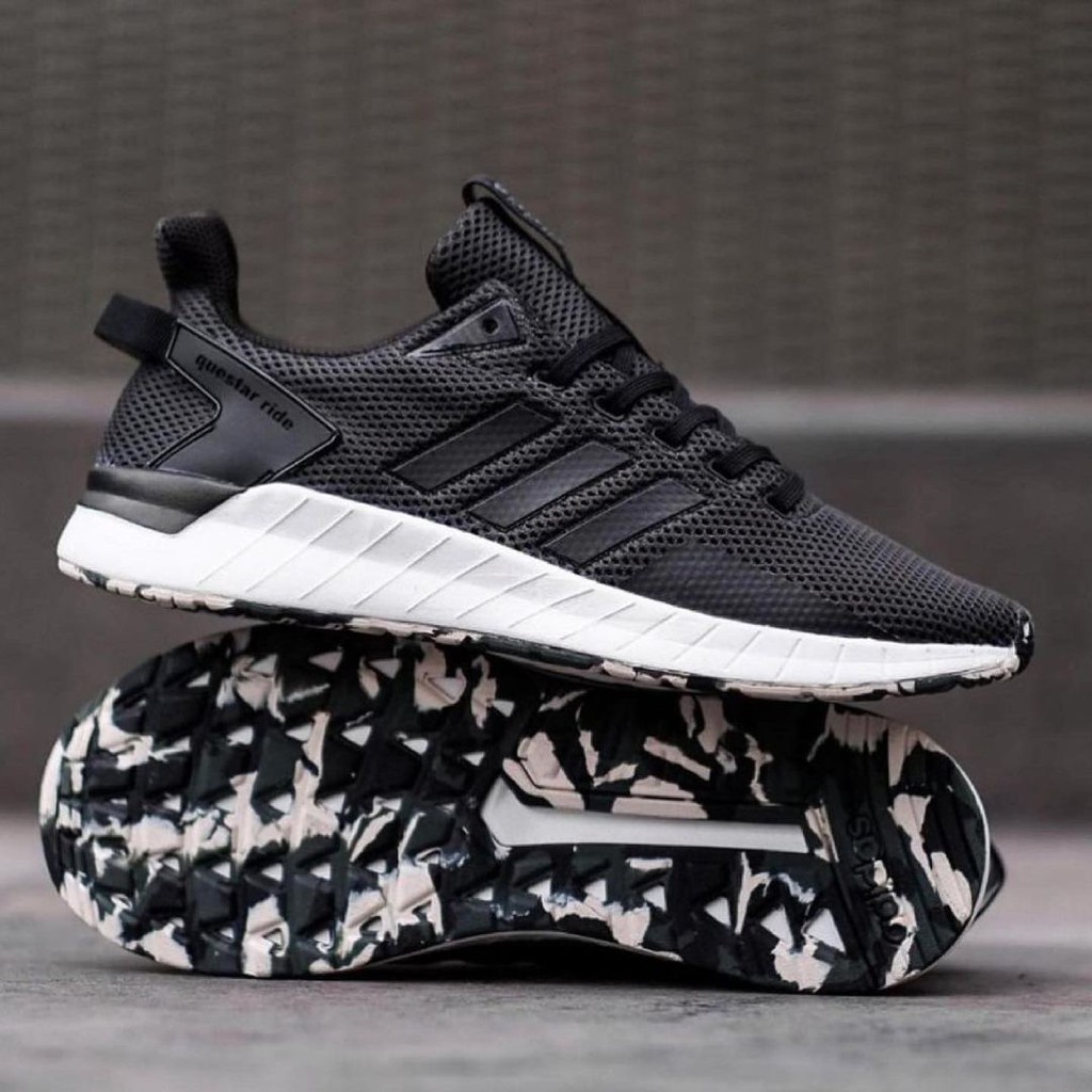 Jual Adidas Questar Ride Black White Sole Camo Original BNWB | Shopee ...