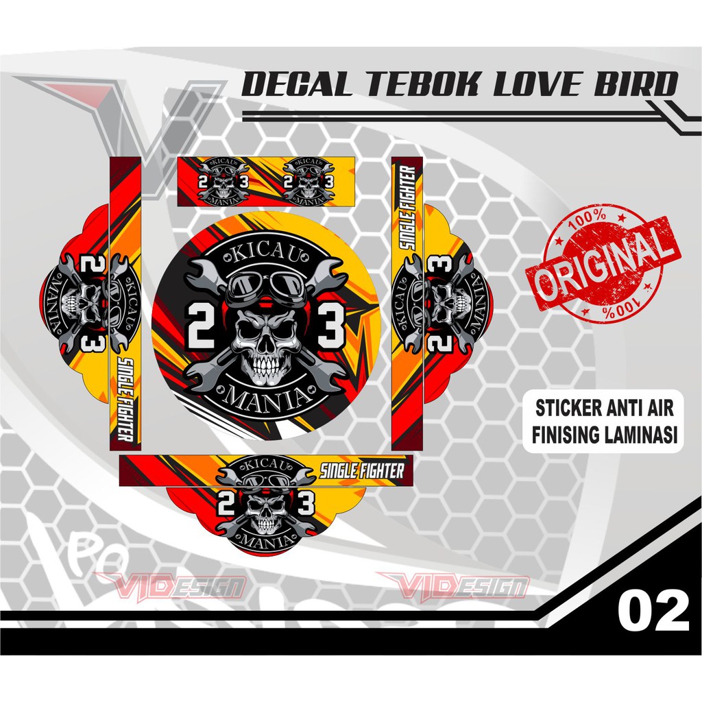 Jual STICKER SANGKAR BURUNG / DECAL TEBOK LOVE BIRD / KADANG LB KEREN ...