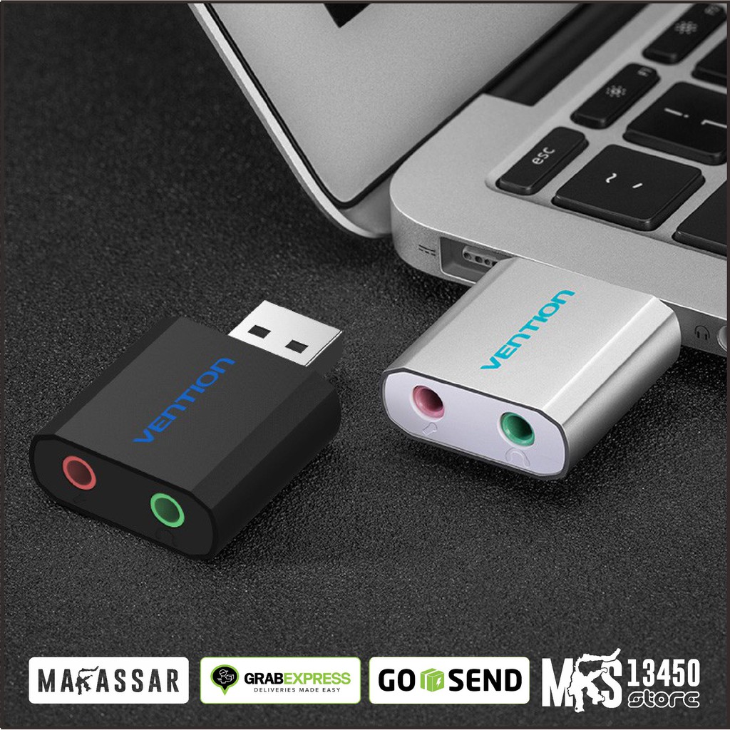 Jual Vention Sound Card Converter USB To 3.5mm Audio Splitter For ...