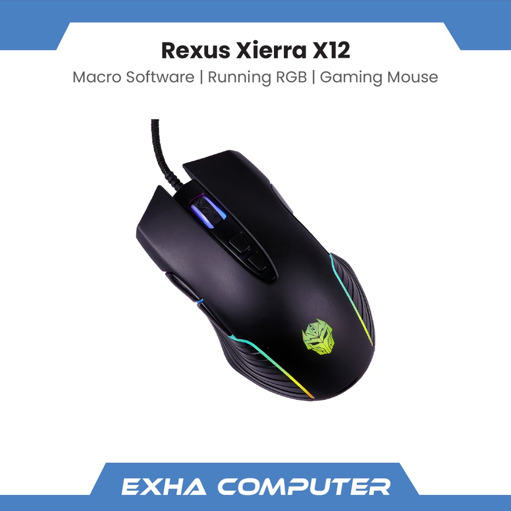 Jual Mouse Gaming Rexus Xierra X12 with Running Macro Mouse | Shopee ...