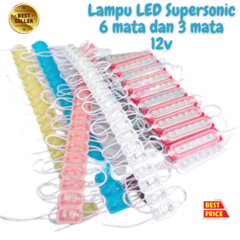 Jual lampu LED supersonic modul 6 mata dan 3 mata 12v universal ...