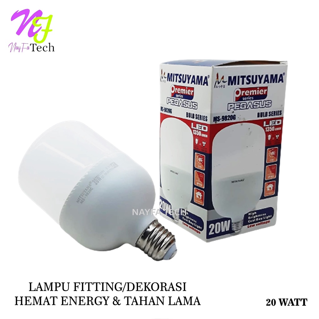 Jual Bohlam Fitting/Lampu Plafon Mitsuyama LED 20 Watt Super Terang Cahaya Putih Pegasus MS ...