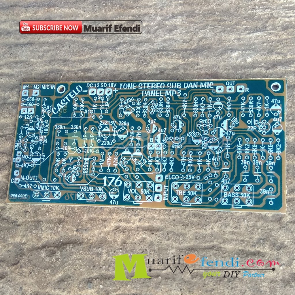 Jual PCB TONE CONTROL STEREO SUBWOOFER MIC PANEL MP3 SPEAKER AKTIF 176M ...