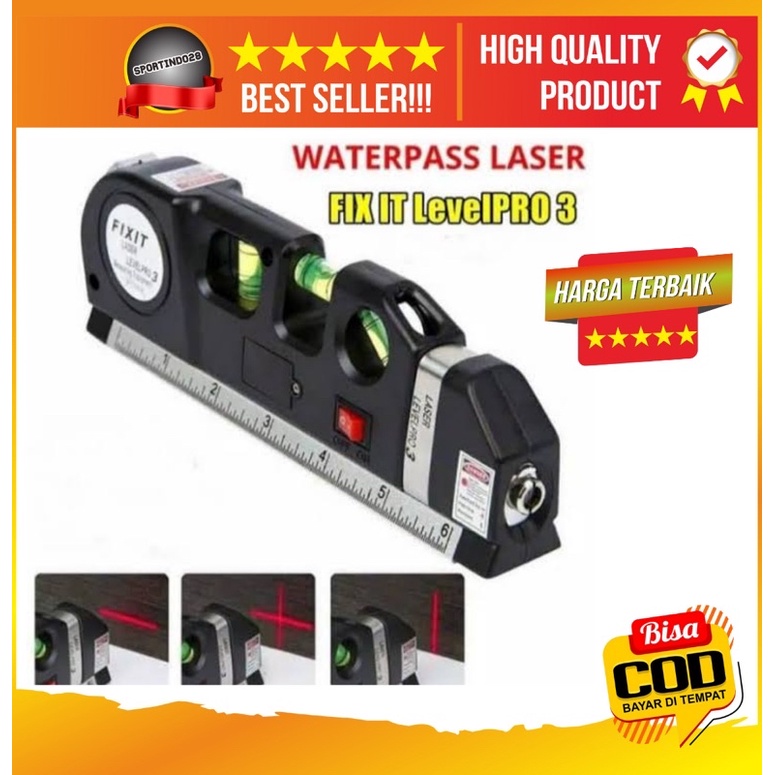 Jual Fixit Level Pro 3 Penggaris Laser Waterpass Meteran Laser 250 Cm | Shopee Indonesia