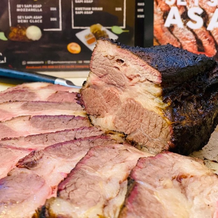 Jual sei sapi asap brisket lengkap dengan sambal 500gram (smoked ...