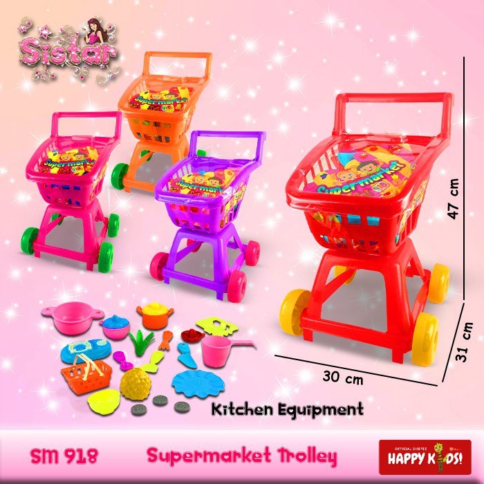 Jual ORIGINAL SUPERMARKET TROLLEY TROLI DORONG KERANJANG BELANJA MAINAN ...