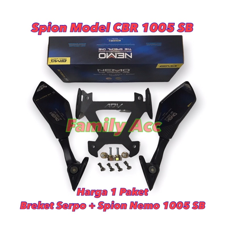 Jual PAKET SPION ADV 150 / ADV 160 MODEL CBR NEMO 1005 SB KACA CEMBUNG BENING PLUS BREKET SERPO ...