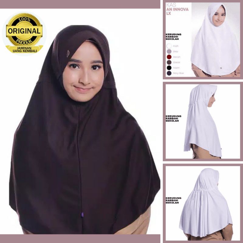 Jual Hijab Instan Rabbani Kerudung Innova LX Jilbab Serut Anak Sekolah Promo Diskon Original ...
