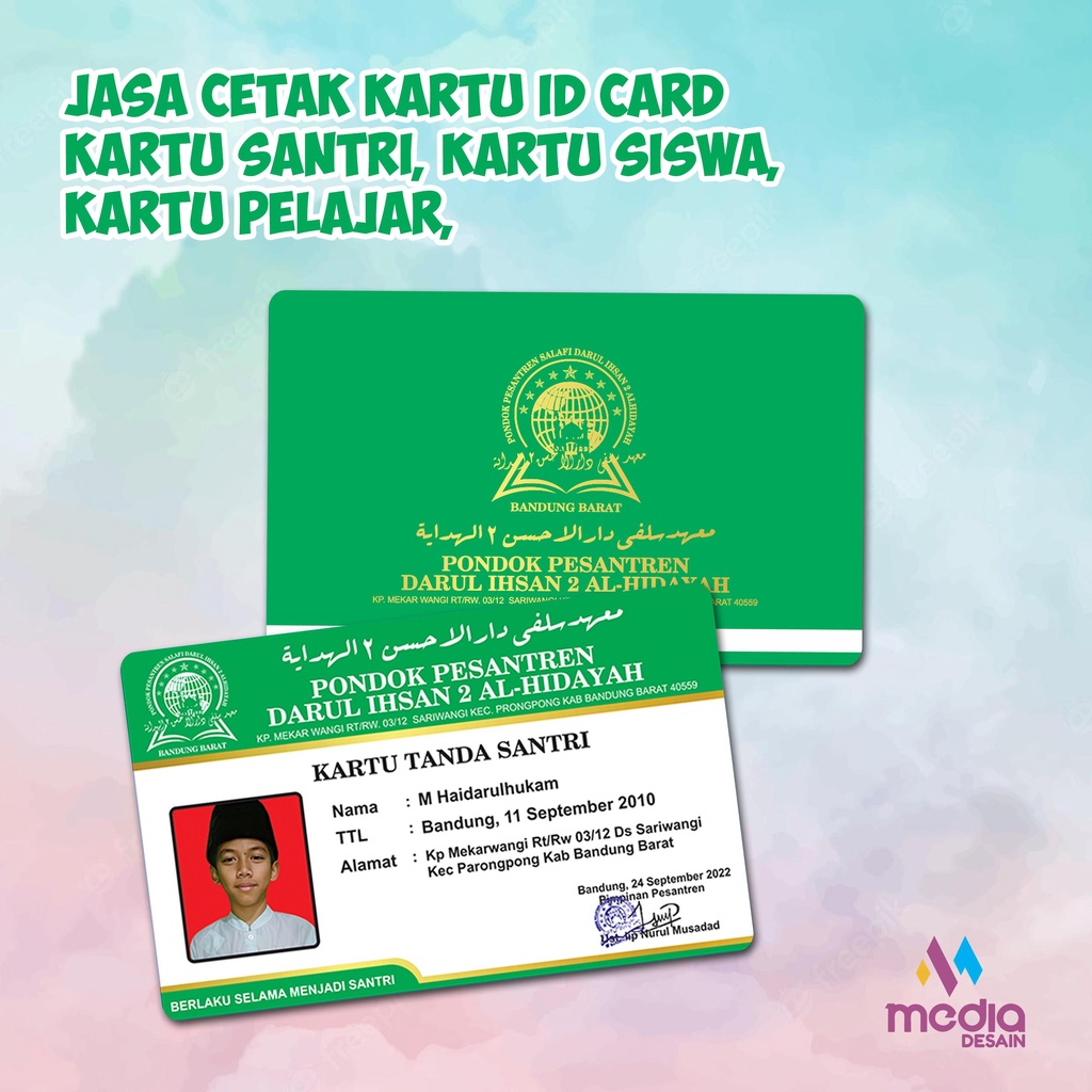 Jual Id Card / Member Card, Member GameKartu Santri, Kartu Siswa, Kartu ...