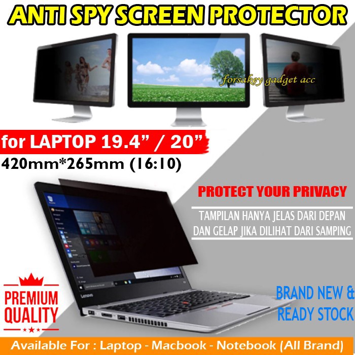 Jual Laptop 19.4 20 INCH Screen Guard Protector Anti Gores Spy Layar ...
