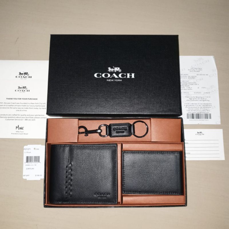 Jual coach baseball Stitch men's wallet in signature with card holder ...