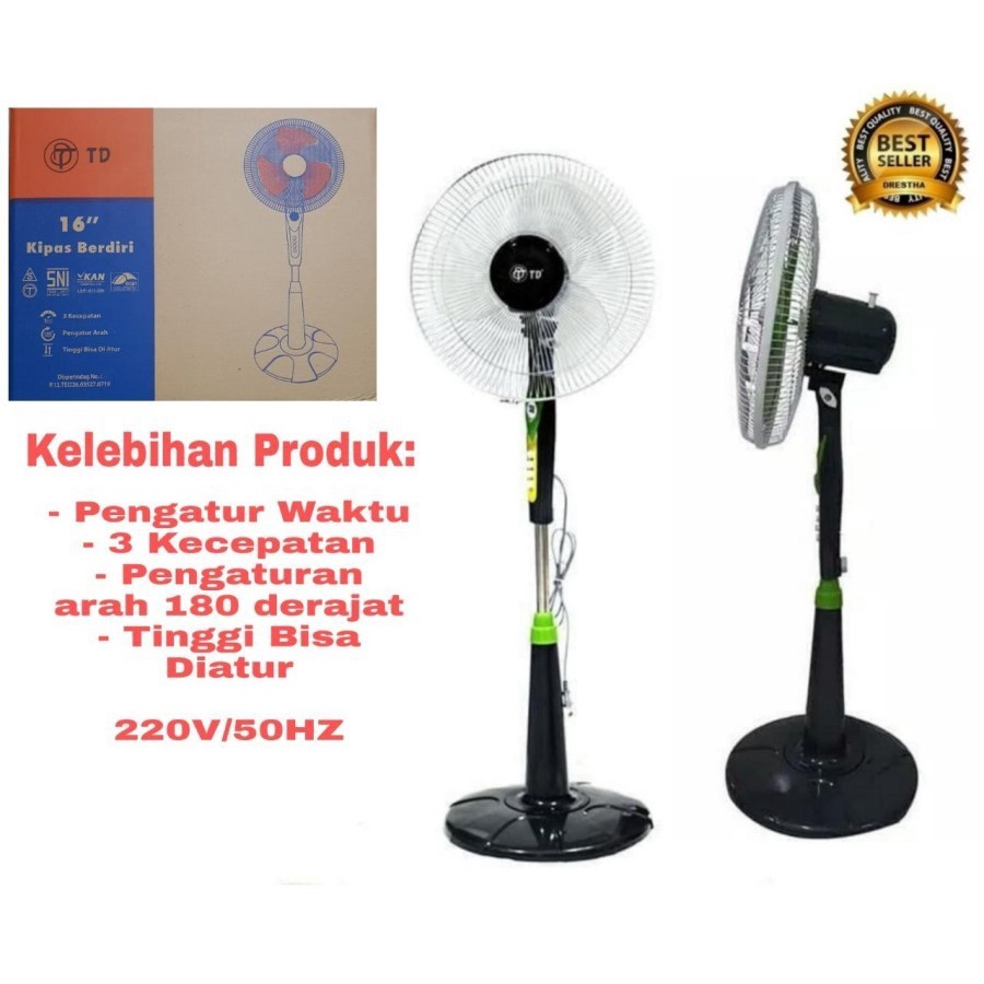 Jual #COD# KIPAS ANGIN BERDIRI / STAND FAN TD 1600 / 16' / 16 INCH ...