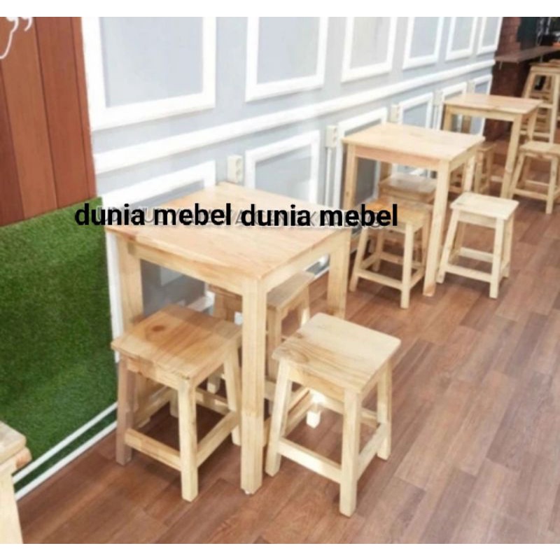 Jual meja makan meja cafe meja restoran 1meja 2kursi 80×80×75 | Shopee ...