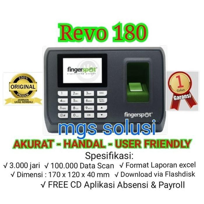 Jual MESIN ABSENSI ABSEN FINGERPRINT FINGER PRINT SIDIK JARI Revo 180 ...