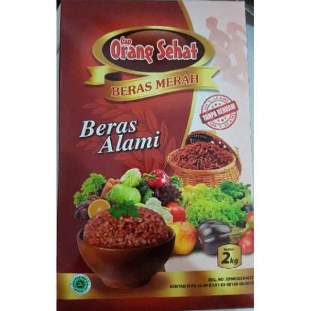 Jual Beras merah beras cokelat brown rice cap orang sehat 2 kg | Shopee ...